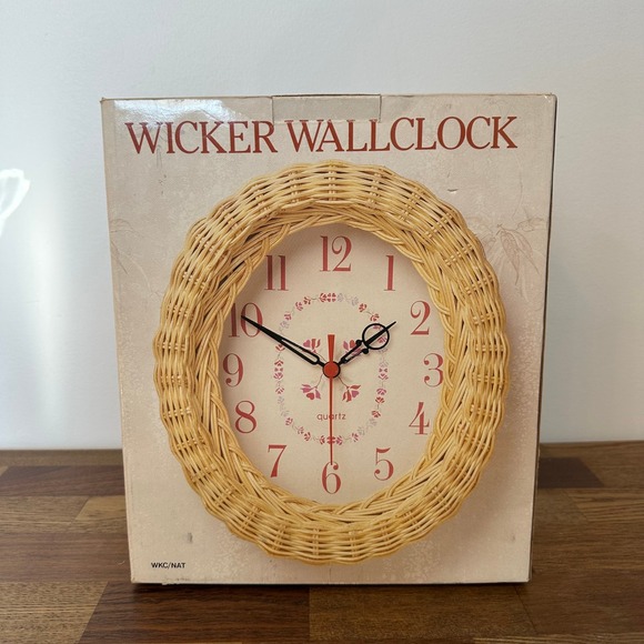 Wall Decor | Vintage Wicker Wallclock Rattan Tan Decor Oval 1x9 Boho ...